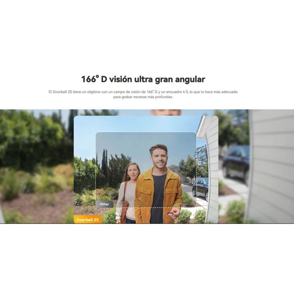 Timbre Cámara IMOU Doorbell 2S Kit 2K Batería Detección Merodeo Alarma ...