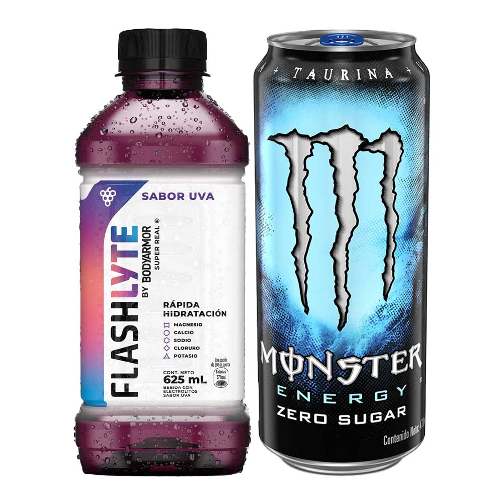 Pack Bebida Energizante MONSTER Zero Sugar Lata 473ml + Rehidratante ...
