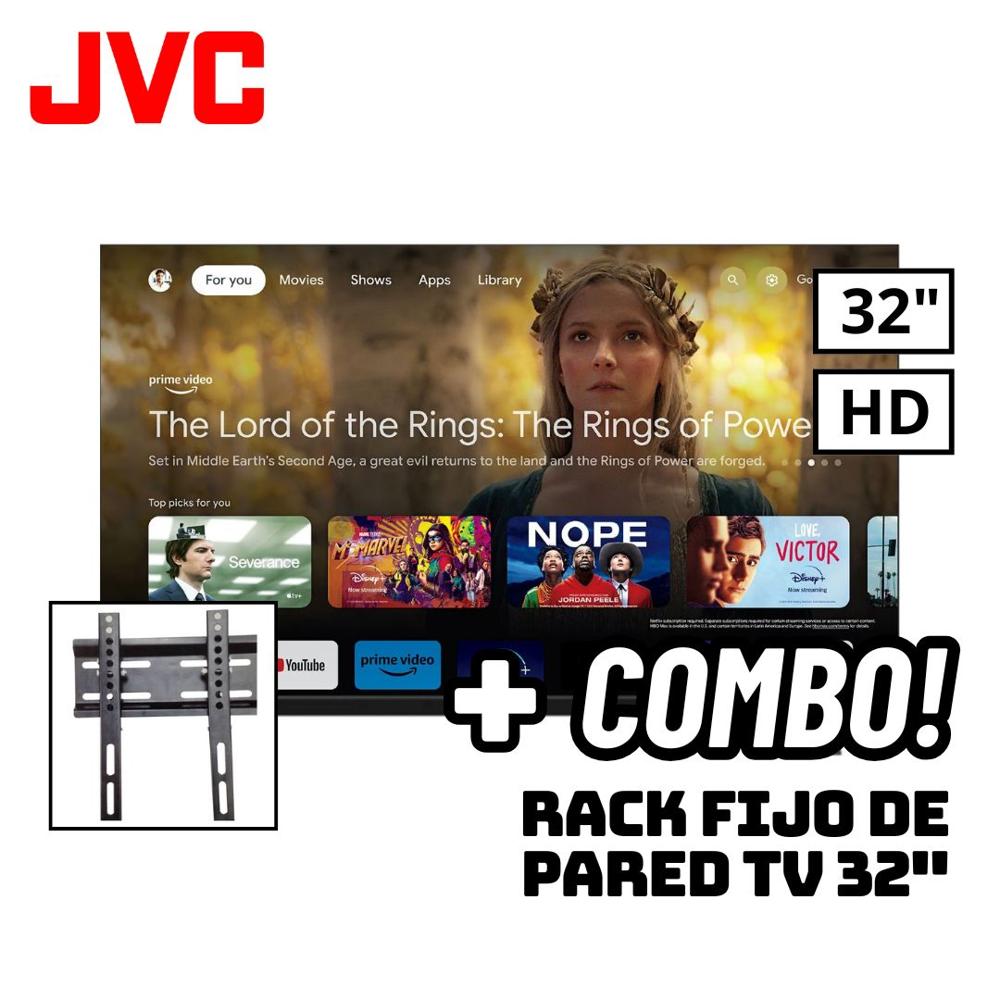 TELEVISOR JVC 32 SMART TV GOOGLE TV HD LED LT-32KM148 + RACK FIJO ...
