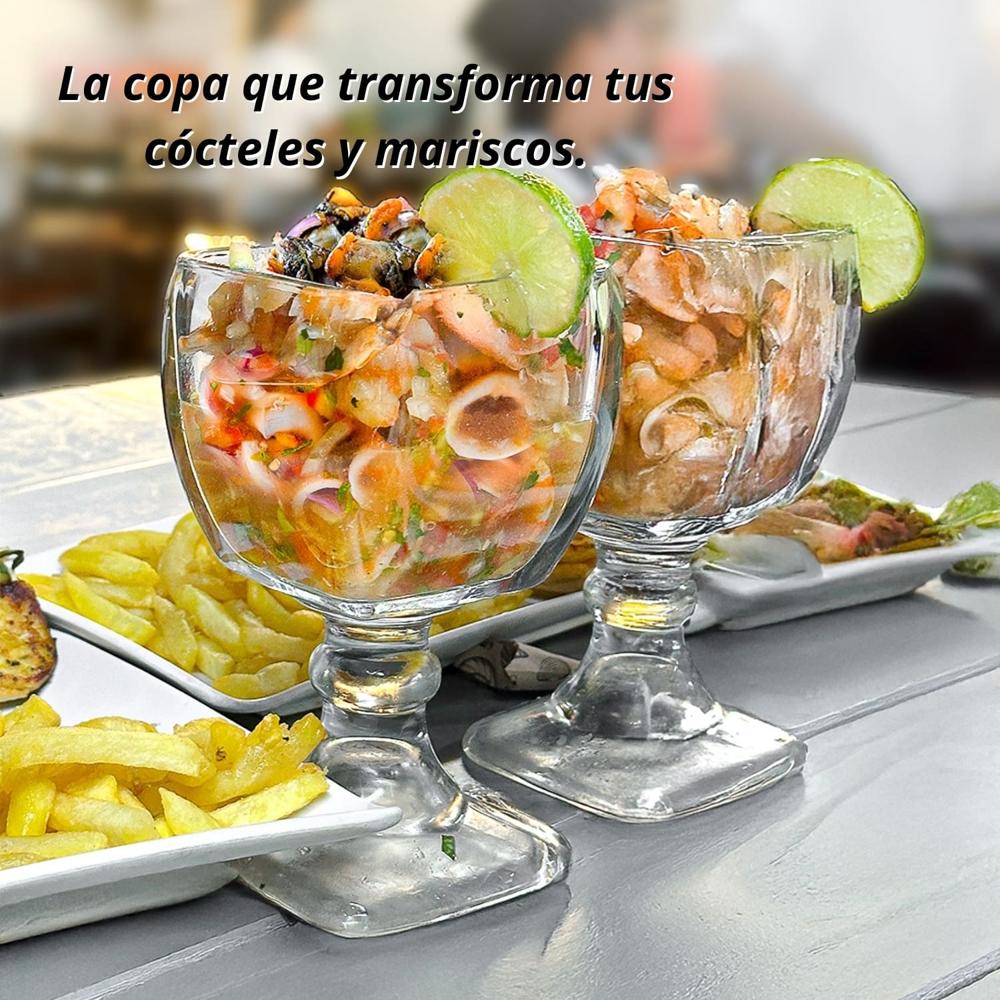 Copa Chabela Cuadrada 610ml, Set 12 Copa Crisa Suprema - Real Plaza