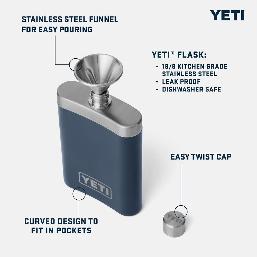 YETI Frasco de 7 oz con juego de vasos de shots a juego color blanco ...