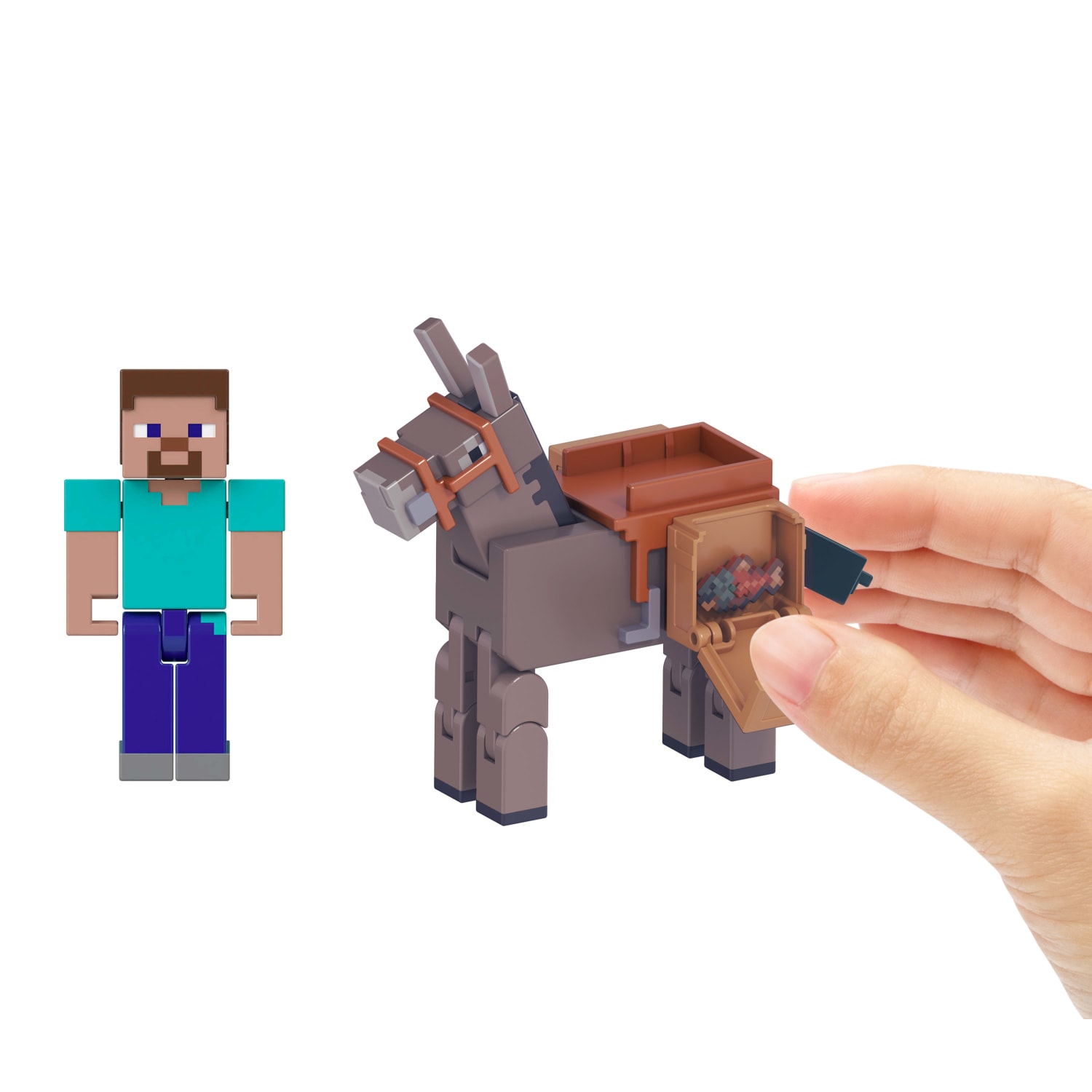 Figura De Acción Minecraft Steve Y Burro 3.25" - Real Plaza