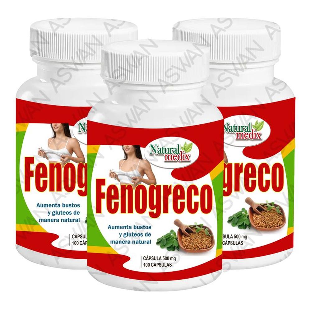 PACK DE 3 FENOGRECO 100 CAPSULAS - NATURAL MEDIX - Real Plaza