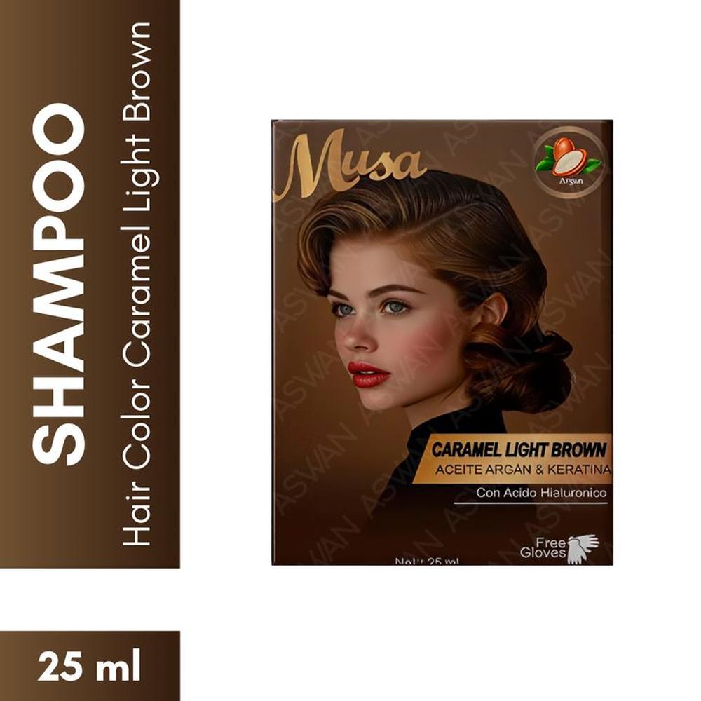 Shampoo Hair Color Caramel Light Brown 25 ml - MUSA - Real Plaza