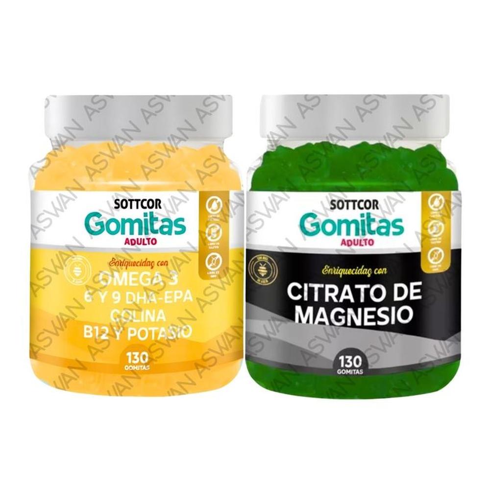 PACK ADULTO OMEGA 3 & CITRATO DE MAGNESIO 130 GOMITAS - SOTTCOR - Real ...