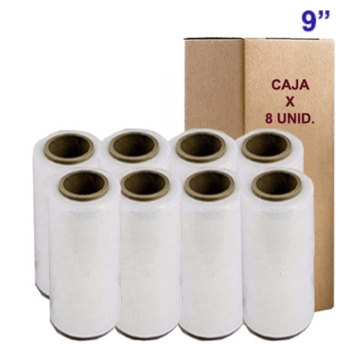 Caja por 8 Conos Strecth Film de 09 Pulgadas Film para Embalaje Fil ...
