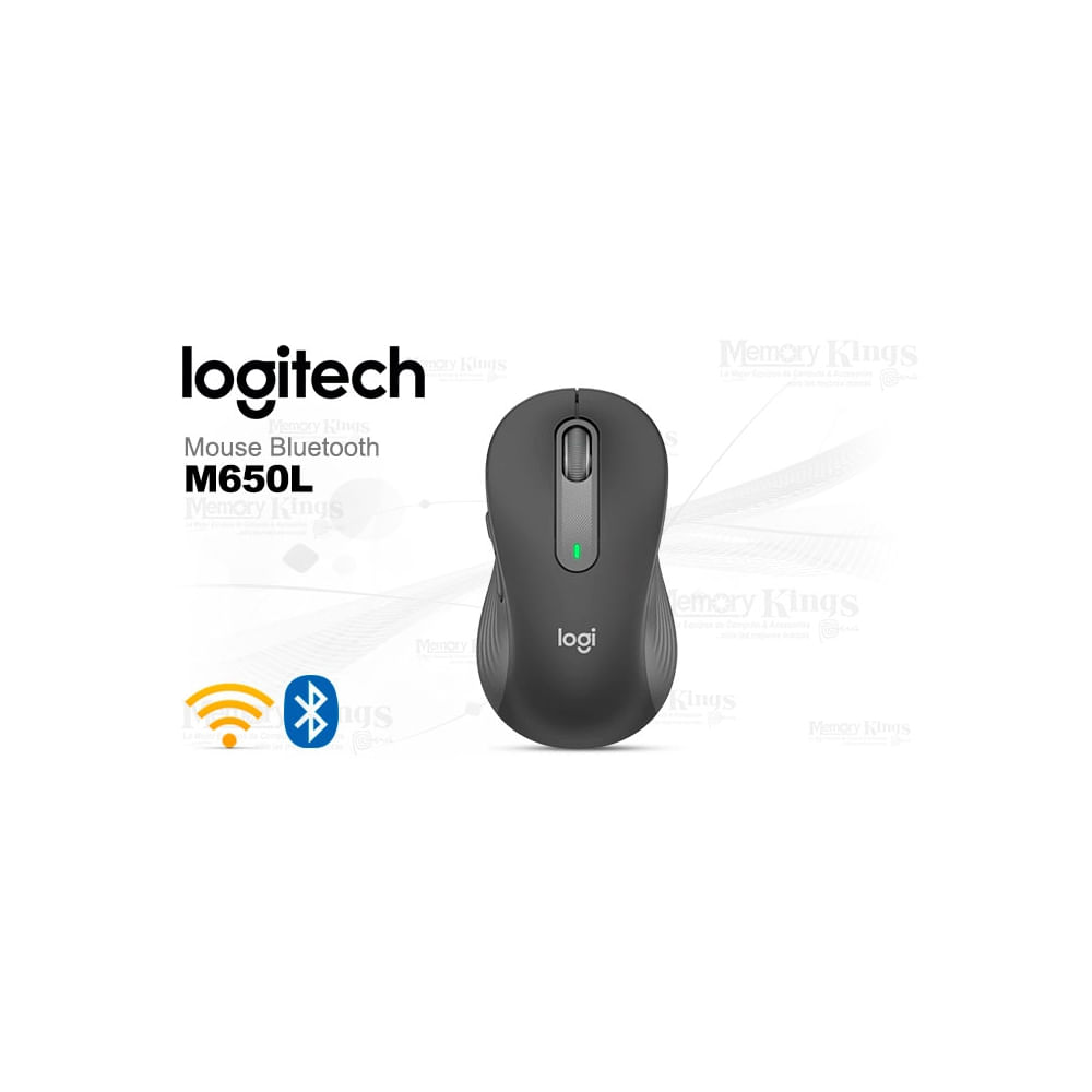 Mouse Logitech Signature M650 L, ergonómico, Bluetooth, color negro ...