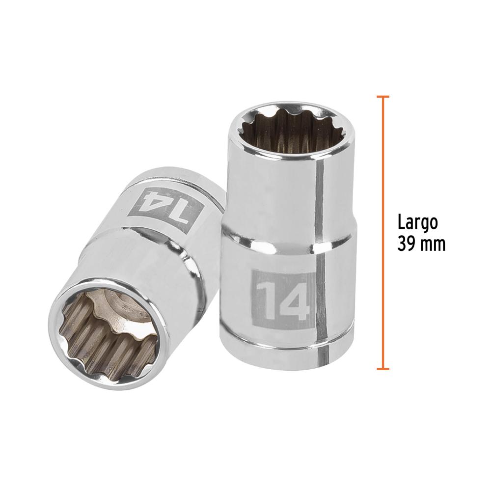 Dado 14mm Poligonal Encastre de 1/2" 13528 Truper - Real Plaza