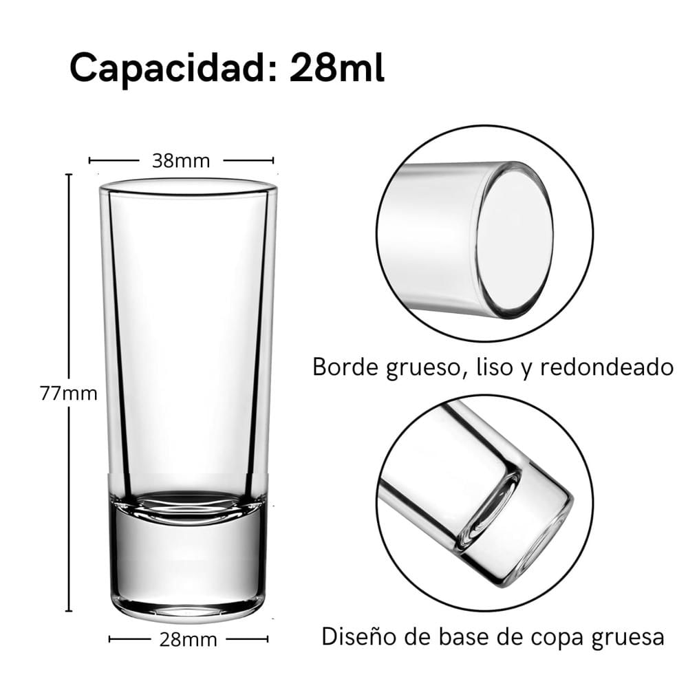 Vaso Shot Whiskero Tequilero 28ml Set x12 - Real Plaza