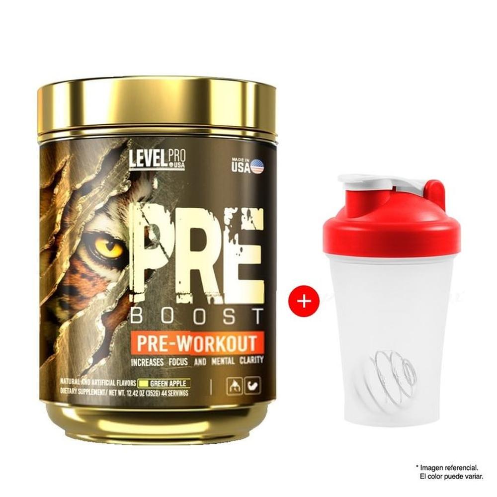 PRE BOOST 352 GR FRUIT PUNCH LEVEL PRO Pre entreno + Shaker - Real Plaza