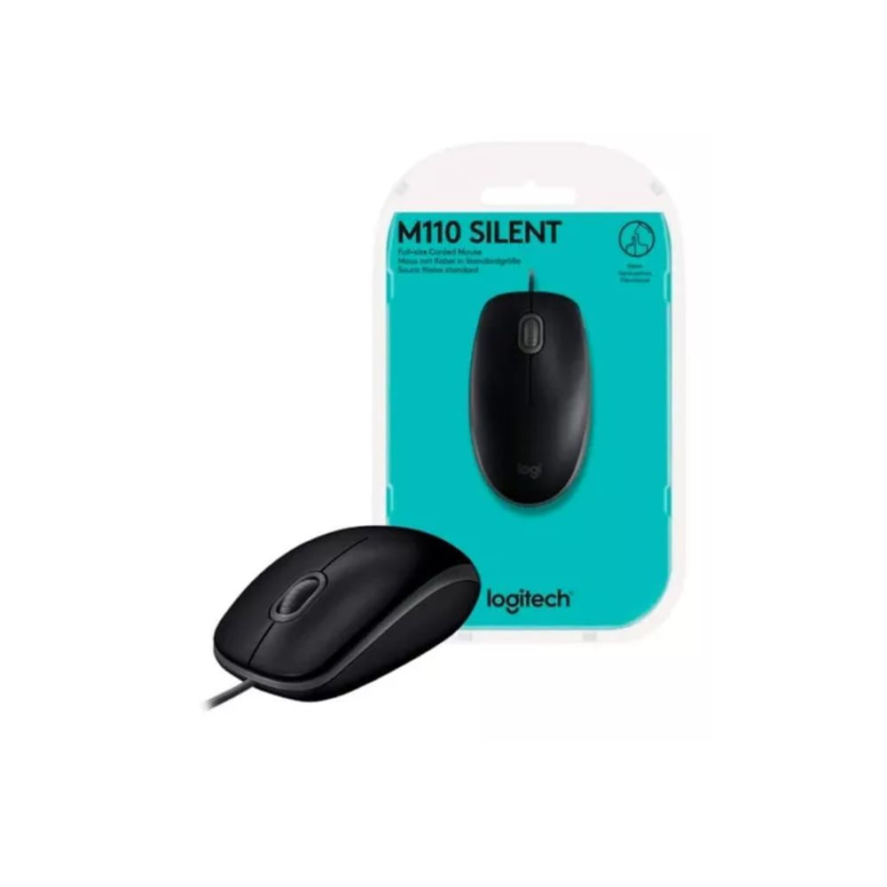Mouse Logitech M110 Silent Inalámbrico Negro - Silencioso, Ligero y ...