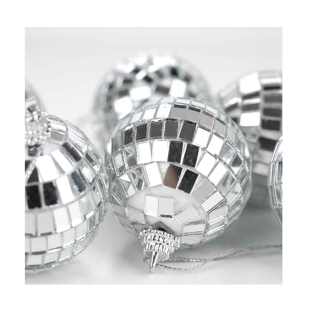 NAVIDAD Esferas reflectivas Plateadas Set 6 pcs - Real Plaza