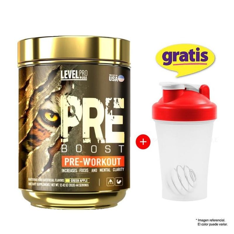 PRE BOOST Pre-Workout 352 Gramos Green Apple + Shaker - Real Plaza