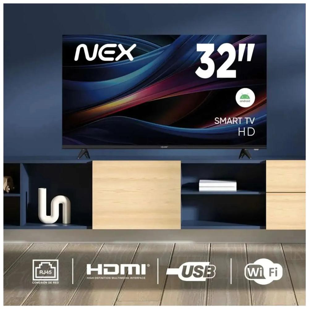 Televisor Nex 32 LED HD Smart TV TVLED32S + Antena Digital + Rack ...