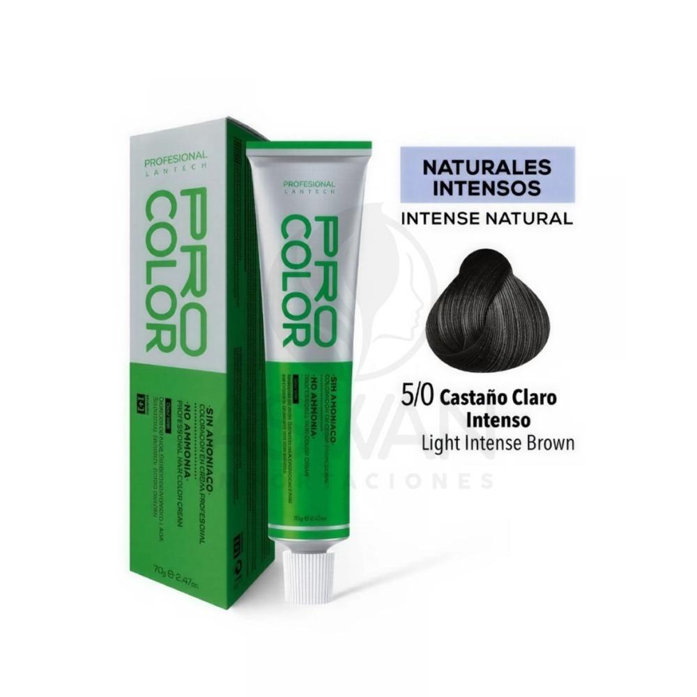 Pro Color Tinte Sin Amoniaco 5/0 Castaño Claro Intenso 70 g - Real Plaza