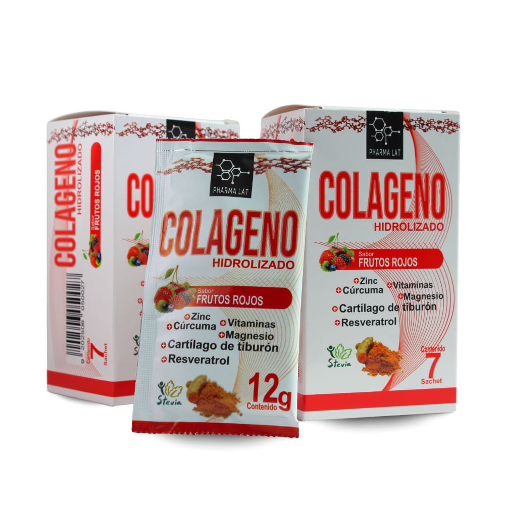 Colageno Hidrolizado Pharma Lat caja x 7 sachets 12 Gr Sabor Frutos ...