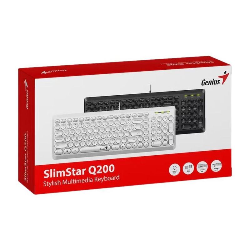 Teclado Compacto Genius Slimstar Q2000 Blanco USB 12 Teclas Multimedia ...