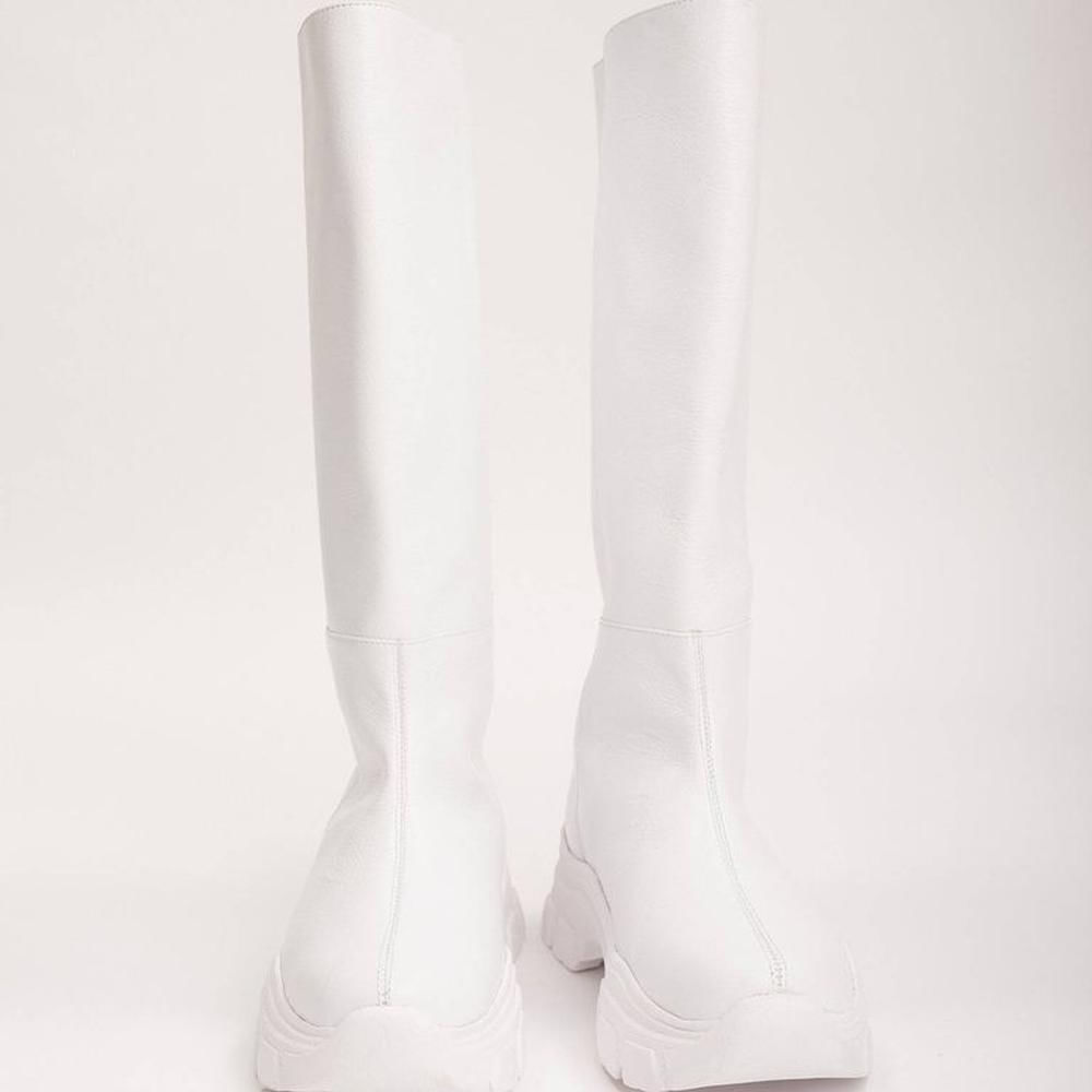 Botas Chunky Altas Para Mujer Matisma Platea Blanco - Real Plaza