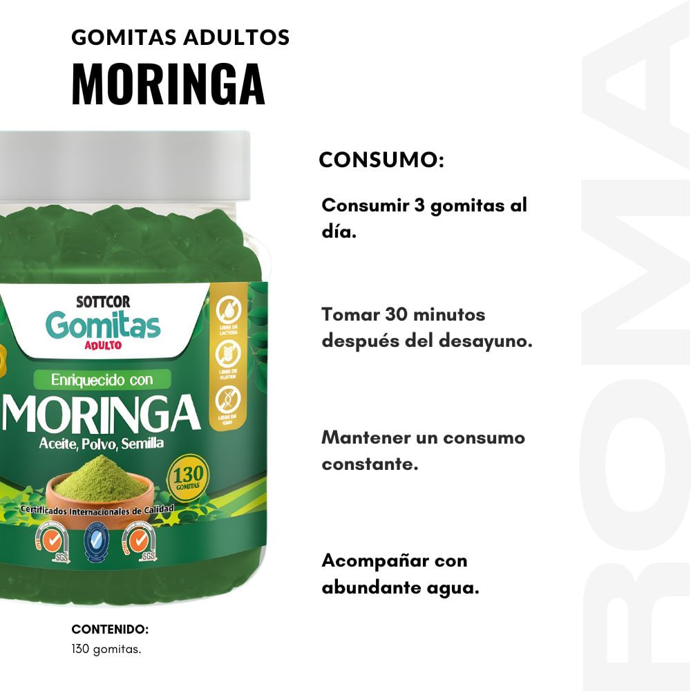 PACK 3 GOMITAS DE MORINGA 130UND SOTTCOR - Real Plaza
