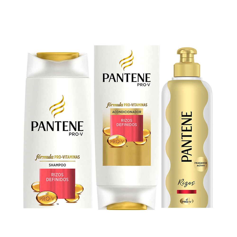 Pack Pantene Rizos Definidos Shampoo + Acondicionador + Crema para ...