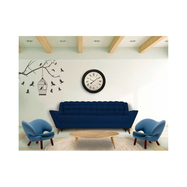 Sala 3 Valism + 2 Sillones + Mesa Centro Azul - Real Plaza