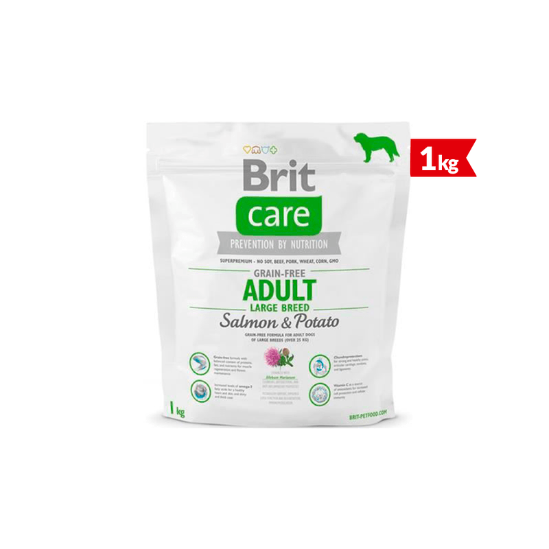 Comida para perros Brit Care Adult Larg Breed (salmón) 1kg - Real Plaza
