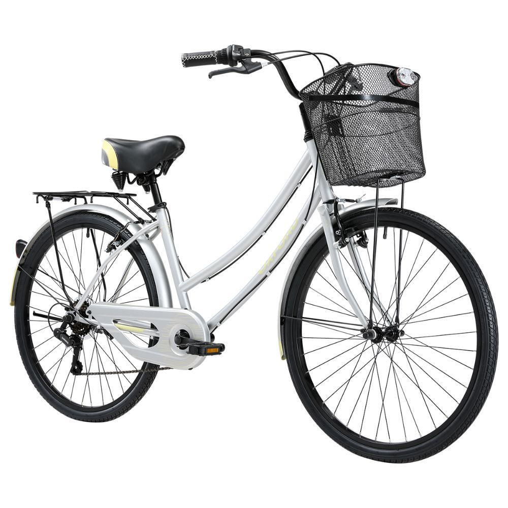Bicicleta Mujer M Cyclotour Plata/Amarillo- aro 26 - Real Plaza